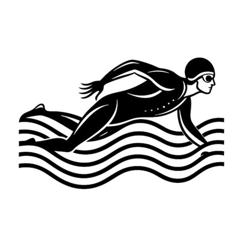 Premium Vector Swimming Clip Art Vector Silhouette Black And White