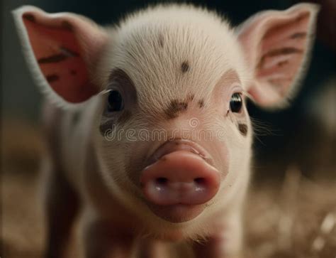 Cute Piglet Snout Young And Innocent Nature Generated By Ai Stock