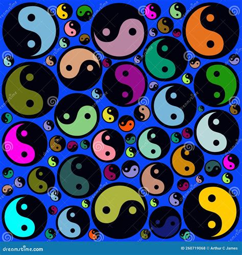 Abstract And Contemporary Digital Art Yin Yang Pattern Design Stock Illustration Illustration