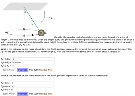 W Consider The Depicted Conical Pendulum Mass M On The End Of String Of