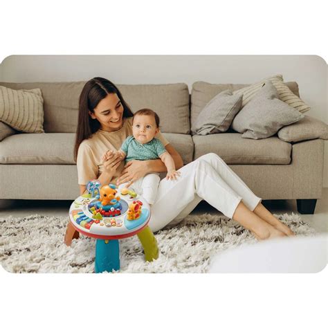 Интерактивна бебешка маса 9 в 1 Isp Със светлини и звуци Автоматично влакче Въртележка