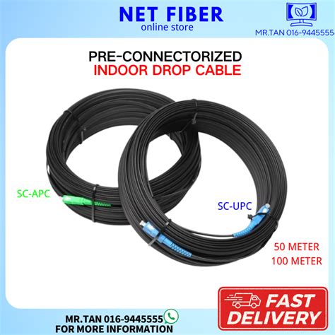 Pre Connectorized SC UPC SC APC Single Mode High Strength Drop Fiber Optic Patch Cord Shopee