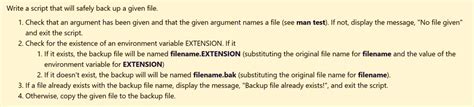 Solved Write A Script That Will Safely Back Up A Given File 1 Check