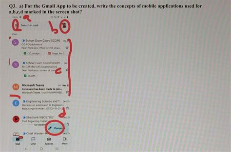 Solved Q3. a) For the Gmail App to be created, write the | Chegg.com