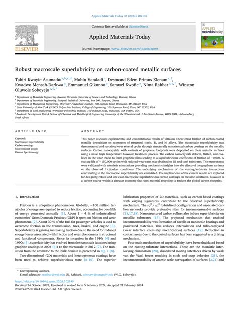 Pdf Robust Macroscale Superlubricity On Carbon Coated Metallic Surfaces
