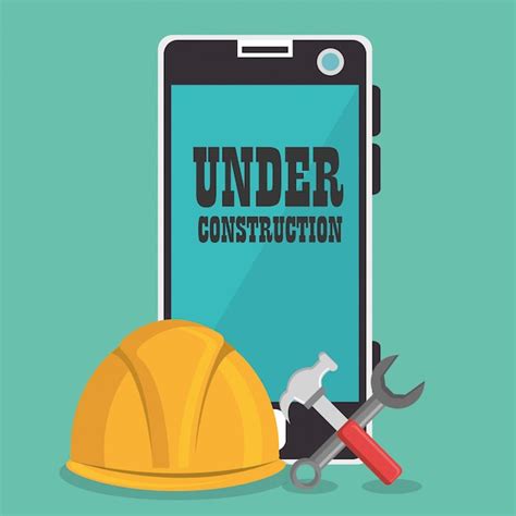 Premium Vector Webpage Under Construction With Smartphone