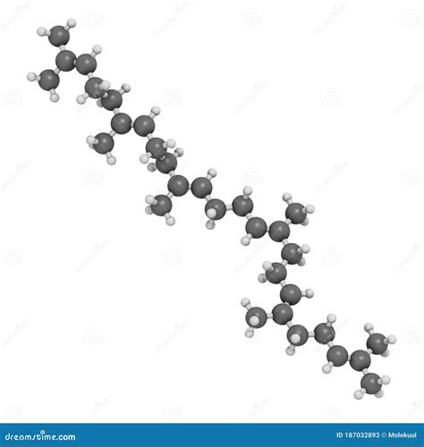 Squalene Molecule Conceptual Molecular Model Chemical 3d Rendering Royalty Free Stock