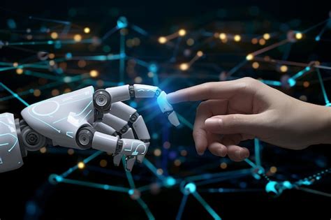 Premium Photo Bridging Human And Machine Humanrobot Interaction On Background