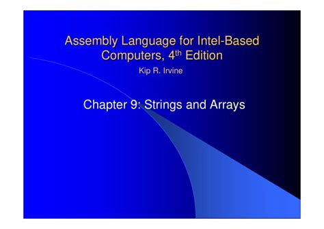 Ppt Assembly Language For Intel Based Based Assembly Language For