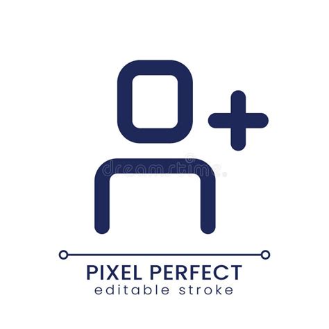 Add User Pixel Perfect White Linear Ui Icon For Dark Theme Stock Vector Illustration Of