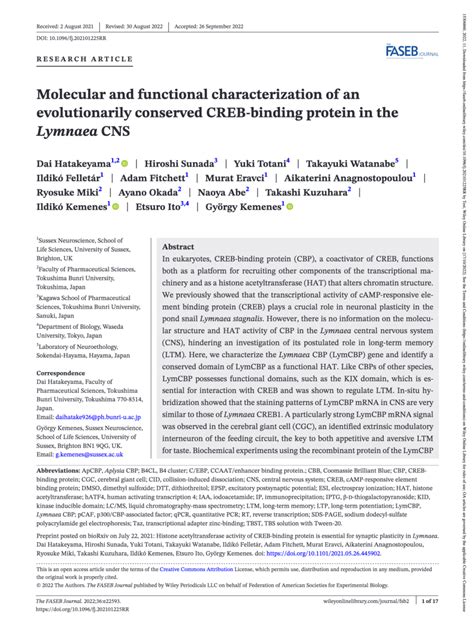 Pdf Molecular And Functional Characterization Of An Evolutionarily