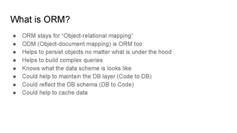 Your Own Orm In Python How And Why Speaker Deck Your Own Orm In Python How And Why Speaker Deck