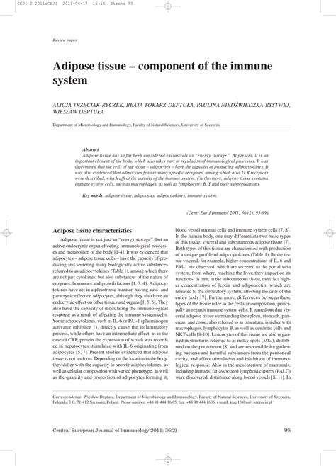 PDF Adipose Tissue Component Of The Immune System