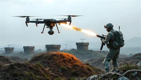 Soldier Uav Operator Launches Army Drone With Bomb To Drop Into Enemy