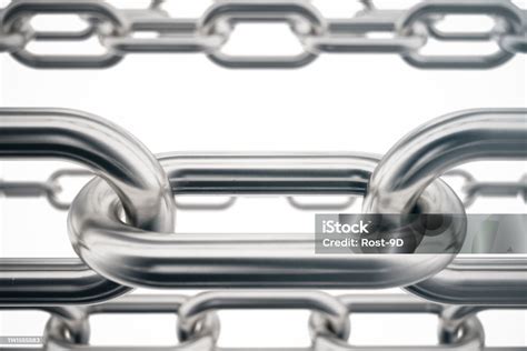3d 일러스트 금속 체인입니다 금속 스틸 체인 흰색 배경에 고립입니다 산업용 금속 체인 매우 튼튼한 금속 체인 성공의 개념