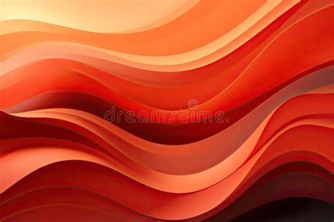 Abstract Red Waves Background Flowing Lines Design Stock Illustration
