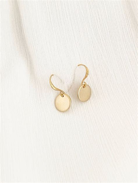Haru Gold Disc Earrings Gold Dot Earrings Gold Circle Earrings Gold