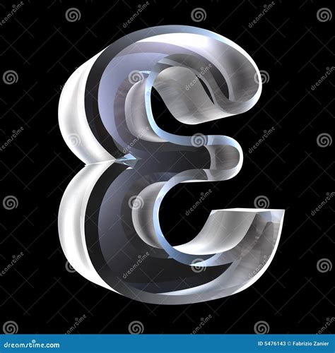 3d Epsilon Symbol In Glass Stock Illustration Illustration Of White