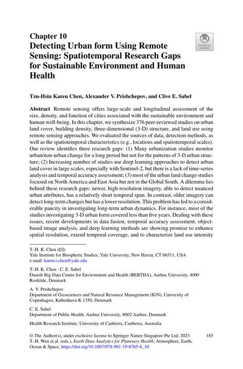 Pdf Detecting Urban Form Using Remote Sensing Spatiotemporal