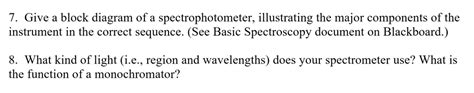 7 Give A Block Diagram Of A Spectrophotometer Illustrating The Major Components Of The