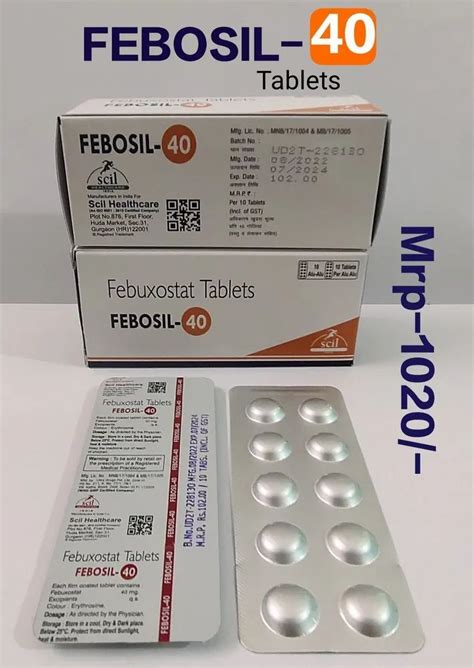 Febuxostat 40 Mg Tablets At Rs 145stripe Febuxostat Tablets In Sas