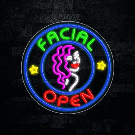 Facial Led Neon Sign 26l X 26h 31814