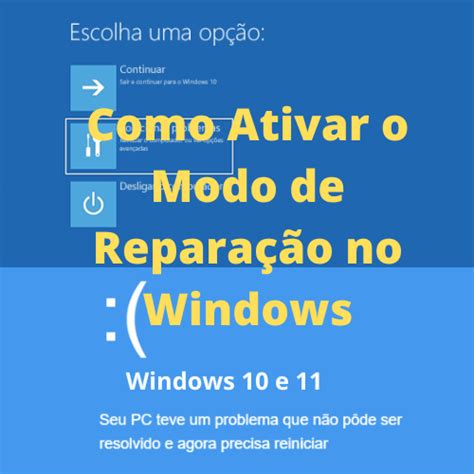Como Ativar O Modo De Recuperação E Reparação No Windows Otx