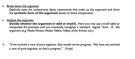Solved Break Down The Argument Explicitly State The
