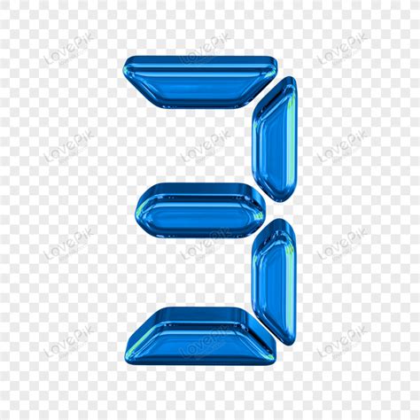 디지털 텍스트 번호 3으로 만든 파란색 3d 기호 Png 일러스트 무료 다운로드 Lovepik