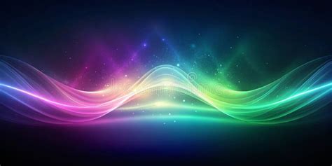 Abstract Cosmic Wave Background With Vibrant Colors And Glowing Particles Generative Ai Stock