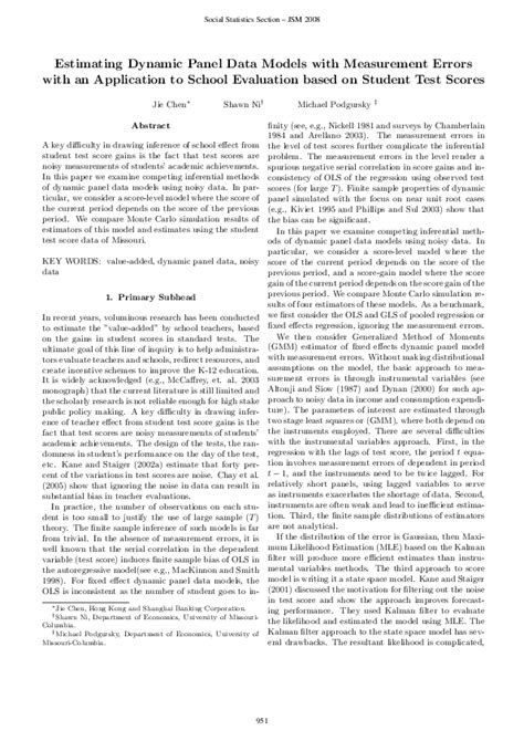 Pdf Estimating Dynamic Panel Data Models With Measurement Errors With
