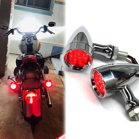 Motorcycle Chrome Led Bullet Turn Signal Lights For Harley Davidson