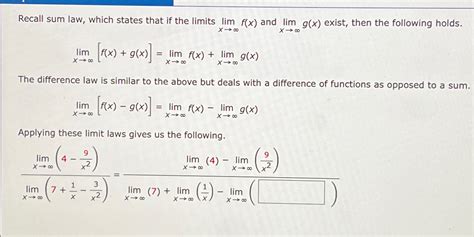 solved recall sum law which states that if the limits