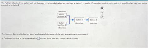 Solved The Pullman Mfg ﻿inc Three Station Work Cell