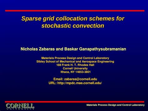 Ppt Sparse Grid Collocation Schemes For Stochastic Convection