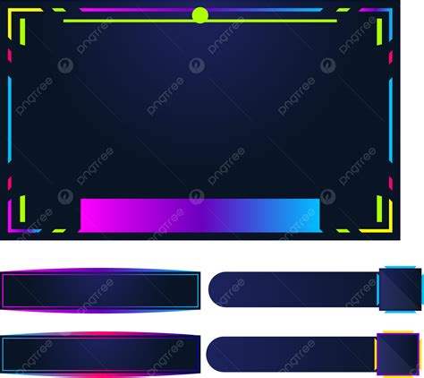 현대 네온 컬러 트 위치 스트리밍 패널 세트 스트림 패널 트 위치 스트림 벡터 Png 일러스트 및 벡터 에 대한 무료