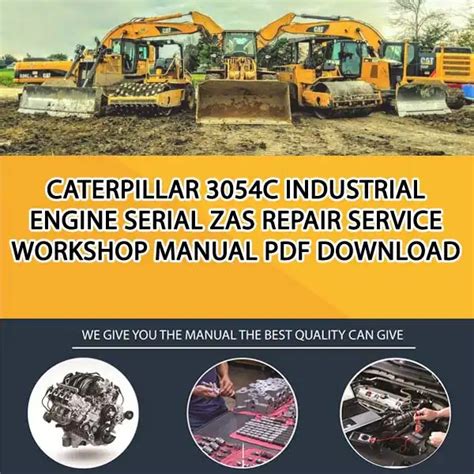 Caterpillar 3054c Industrial Engine Serial Zas Repair Service Workshop