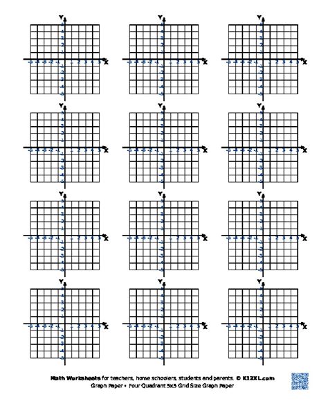 Four Quadrant 12 Per Page Graph Paper