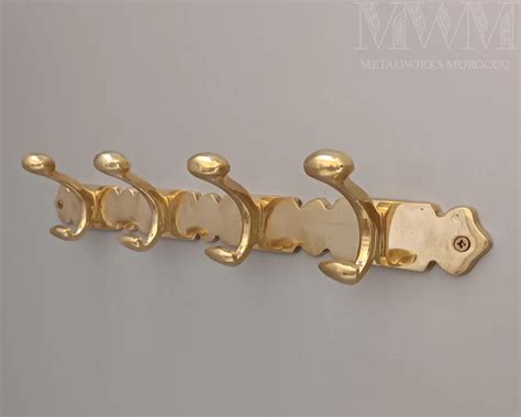 Vintage Brass Coat Hooks Wall Mounted