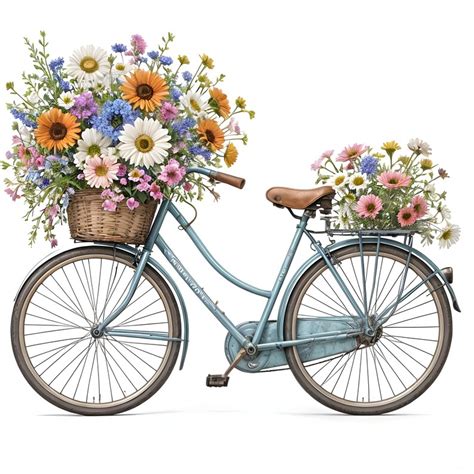 12 Jpeg Flower Bikes Bicycle Clipart Watercolor Bikes Collection