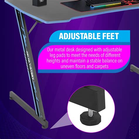 Paylesshere 47 Inch Modern Z Shaped Computer Desk For