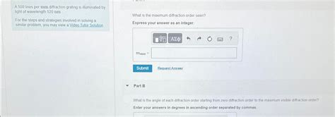 Solved A 500 ﻿lines Per Mm ﻿diffraction Grating Is