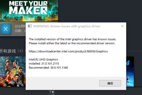 《遇见造物主》报错warning known issues with graphics driver的解决办法 steam游戏