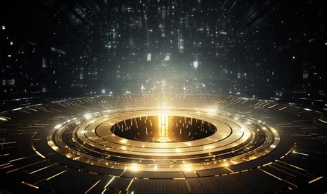 futuristic technology interface glowing lines and particles 3d