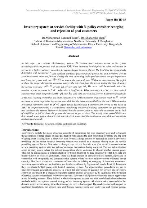 Pdf A Production Inventory Model For Different Classes Of Demands