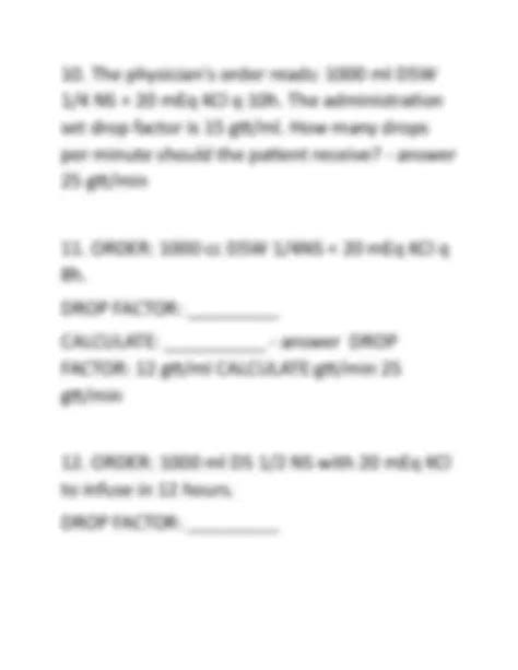 Nur103 100 Dosage Calculation Practice Problems Questions And Answers