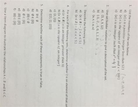 Solved 1 List The Members Of The Sets Below A Xlx Is A