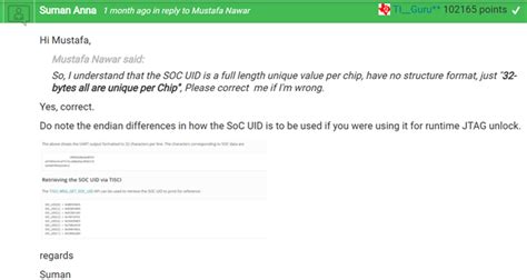 Tda4ve Q1 Ask For Socuid Evidence It Is Fully Unique Processors Forum Processors Ti E2e