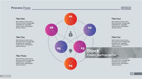 Six Elements Flowchart Slide Template Stock Illustration Download