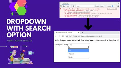 Search Option In Drop Down Using Jquery Select2 Javascript Dropdown Youtube